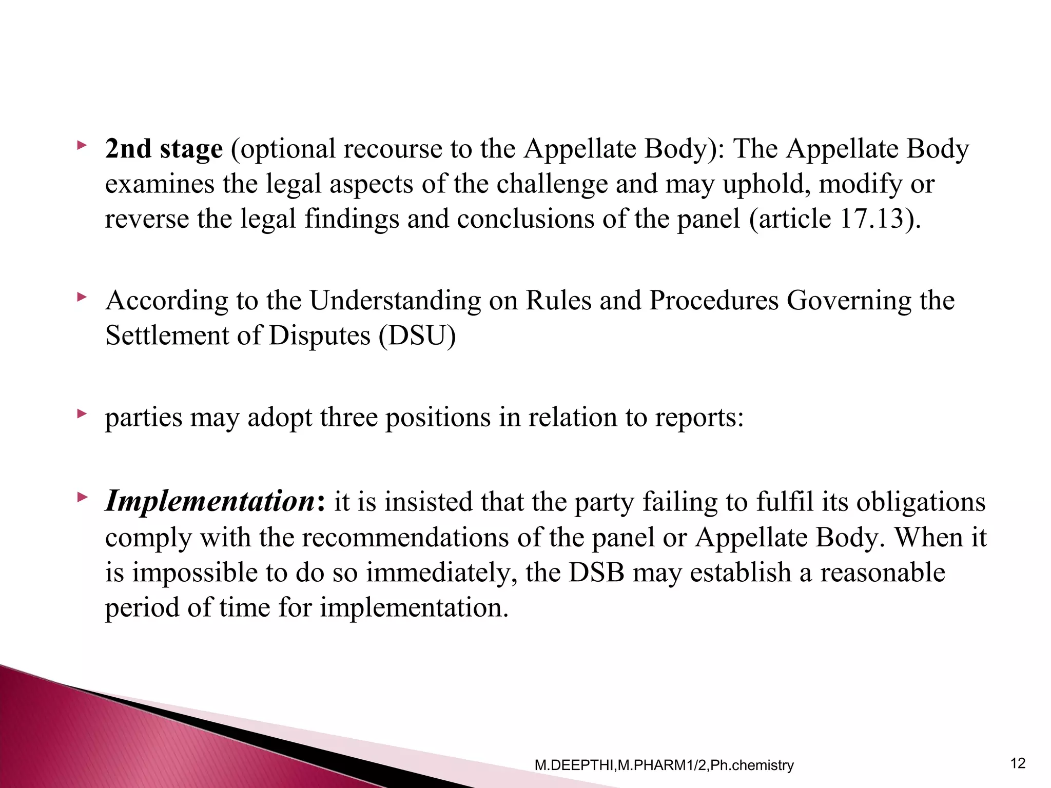 Dispute settelment in world trade organisation copy | PPT