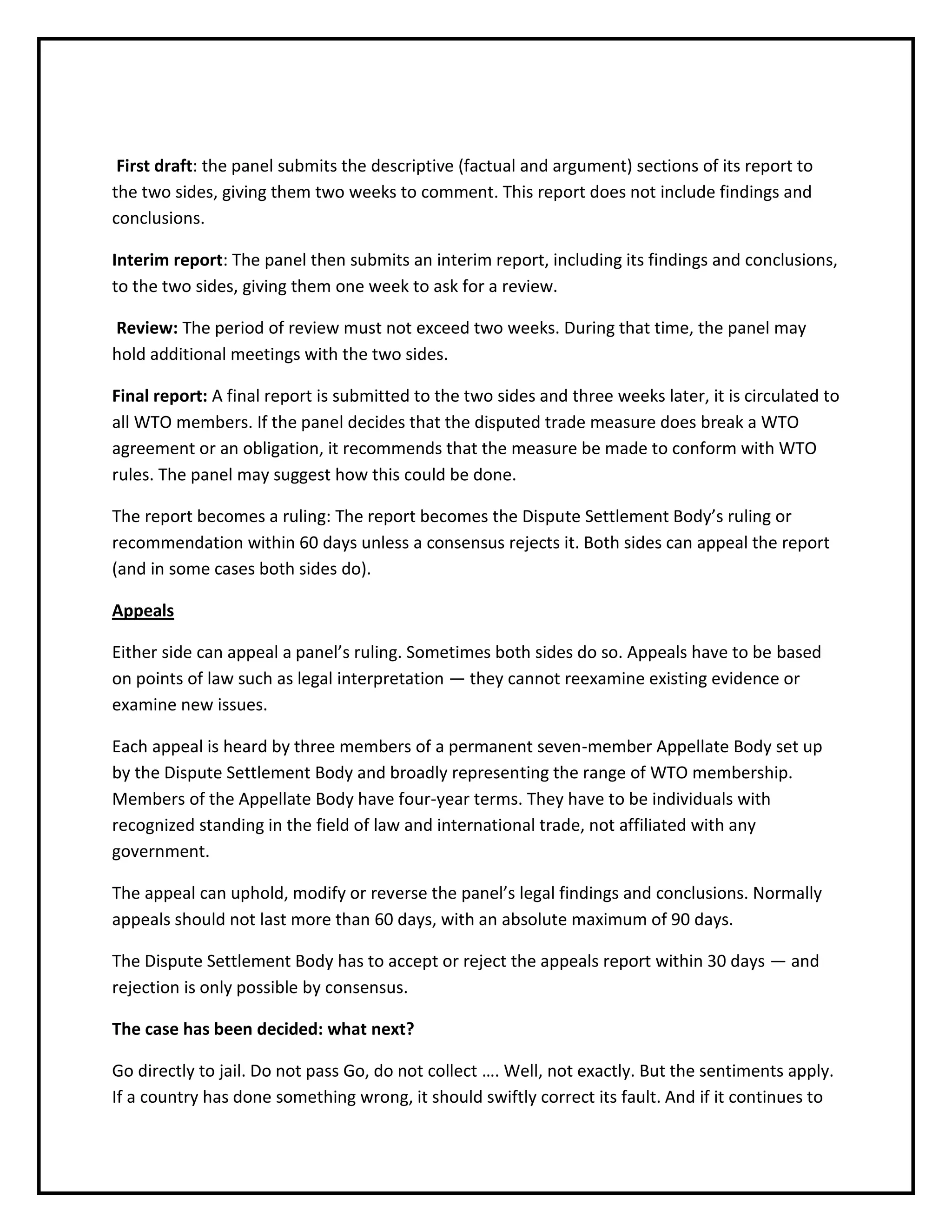 Dispute settlement body under world trade organisation | DOCX