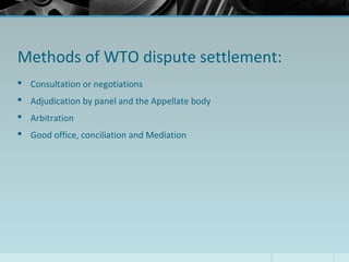 Dispute settlement final presentation | PPT