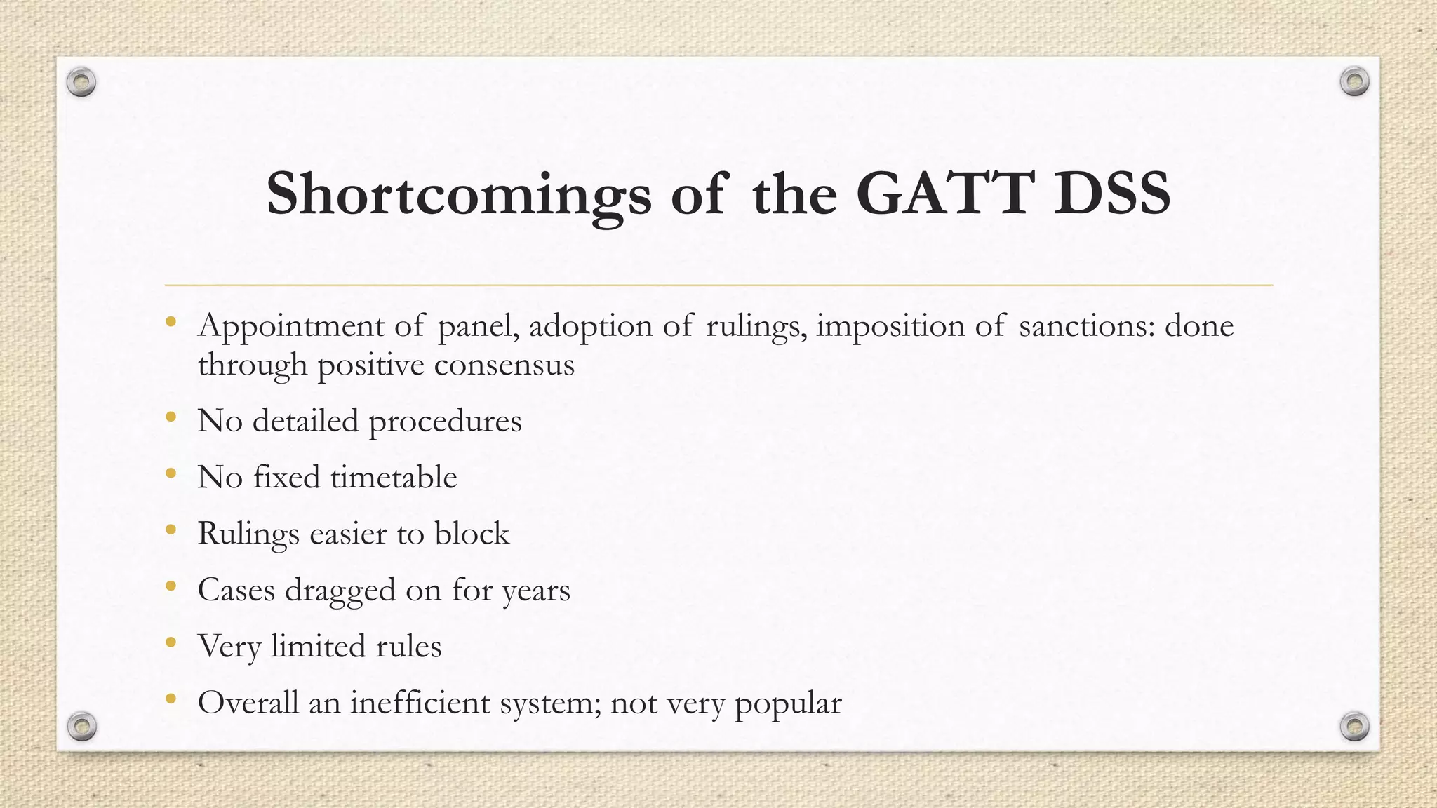 Dispute settlement in the WTO | PPTX