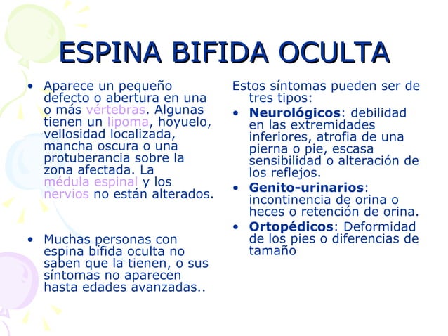 Disrafias espinales y mielomeningocele | PPT