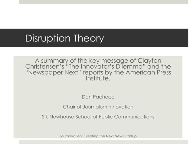 Disruption theory and news | PPTX