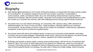 Disruptive Analysis + Dean Bubley Intro May 2018 | PDF