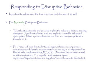 Disruptive behavior | PPT