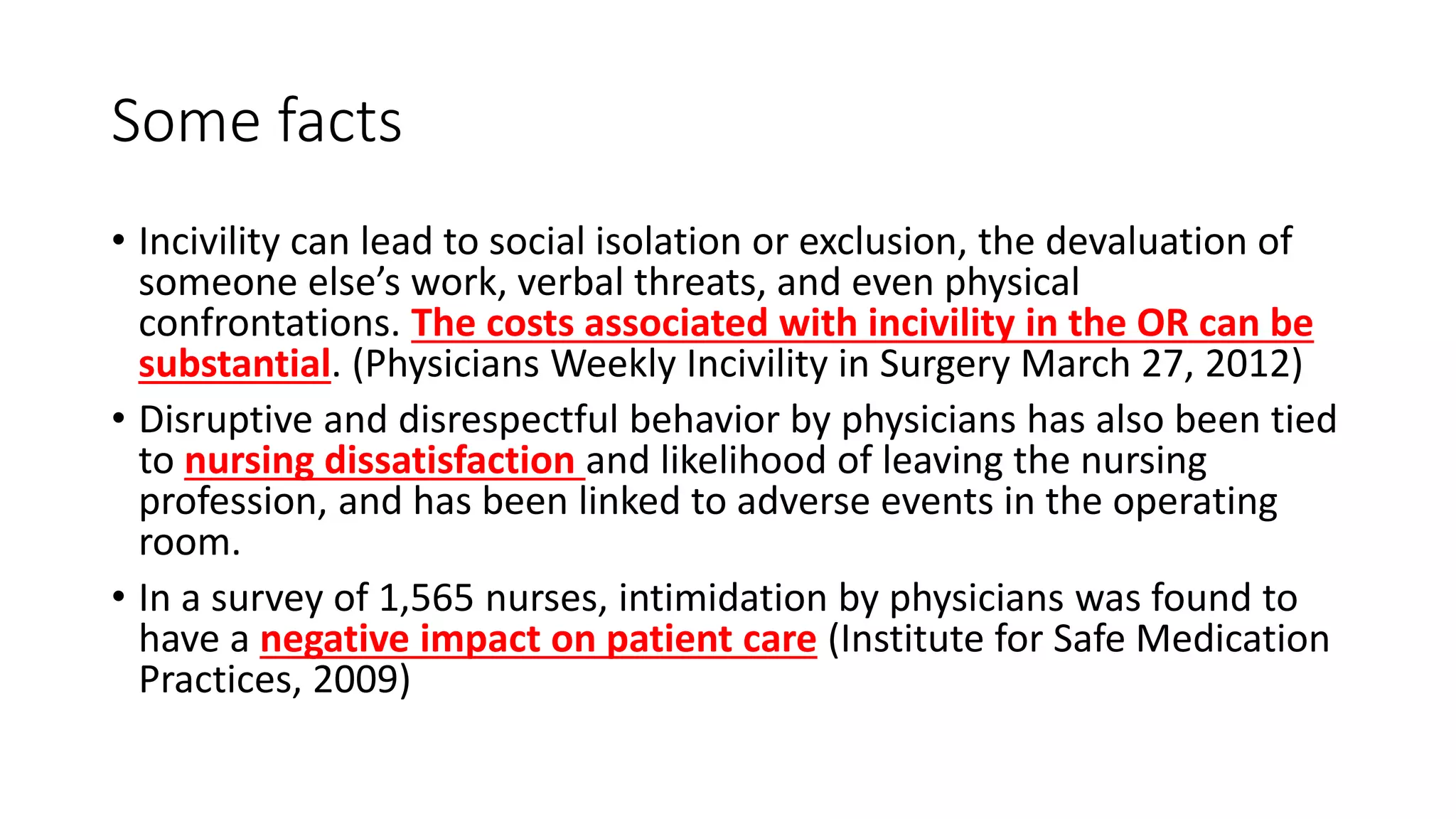 Disruptive behavior its impact on staff & patient safety | PPTX