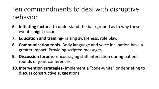 Disruptive behavior its impact on staff & patient safety | PPTX ...