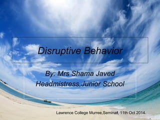 Disruptive behavior in schools | POT