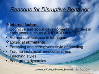 Disruptive behavior in schools | POT