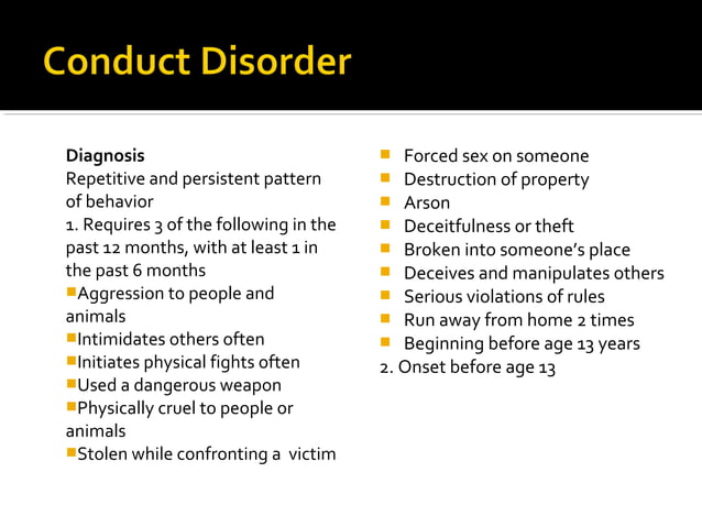 Disruptive, Impulse Control & Conduct Disorders for NCMHCE Study | PPT ...