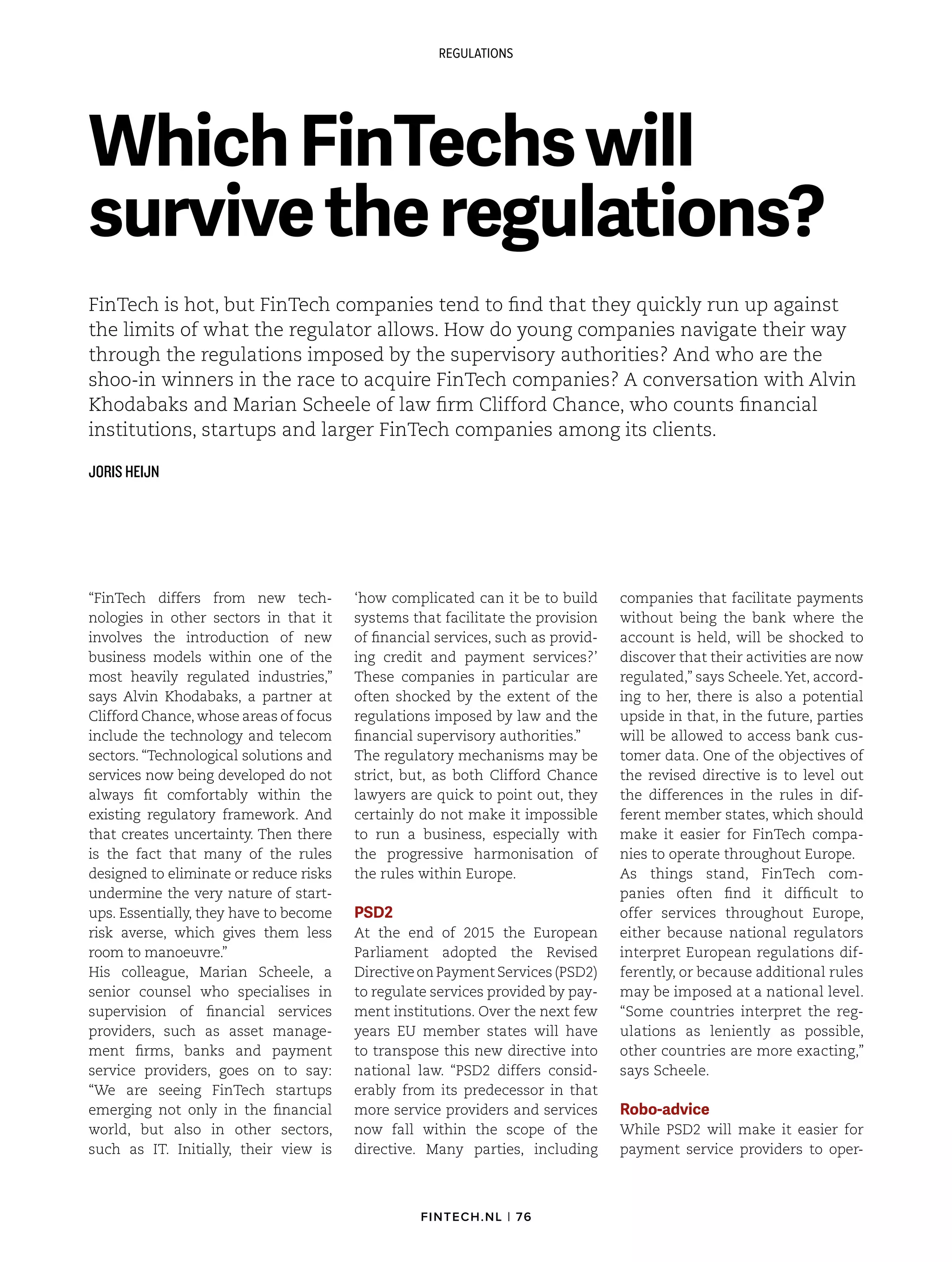 Disruptive Finance 2016 (supplement to Het Financieele Dagblad) | PDF