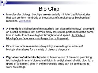 Disruptive technologies - Session 4 - Biochip Digital twin Smart ...