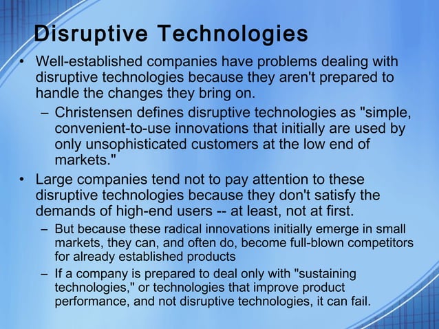 Disruptive technology | PPT