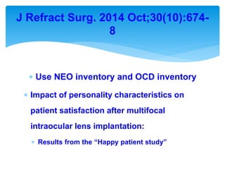 Dissatisfied patient after cataract surgery: How to Avoid | PPTX