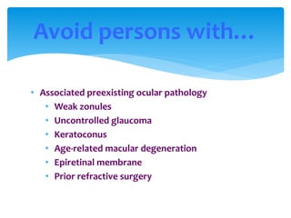 Dissatisfied patient after cataract surgery: How to Avoid | PPTX