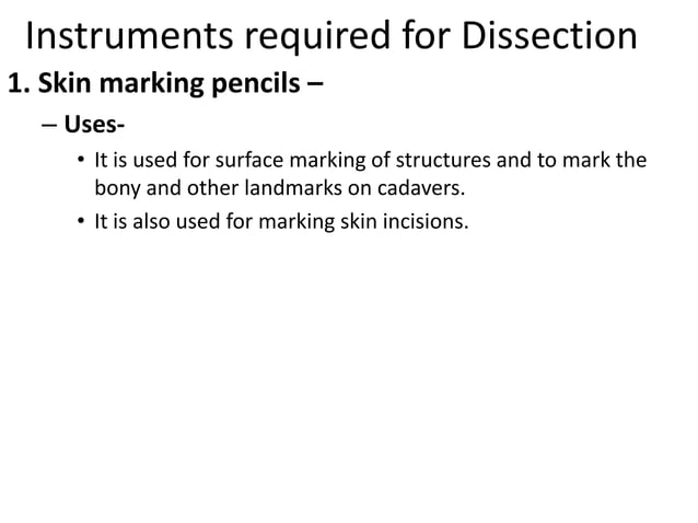 Dissection and instruments | PPTX | First Aid | Injuries