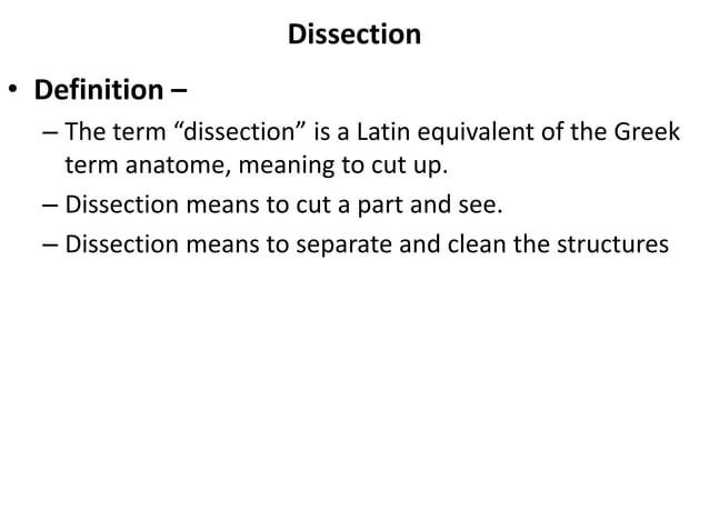 Dissection and instruments | PPTX | First Aid | Injuries