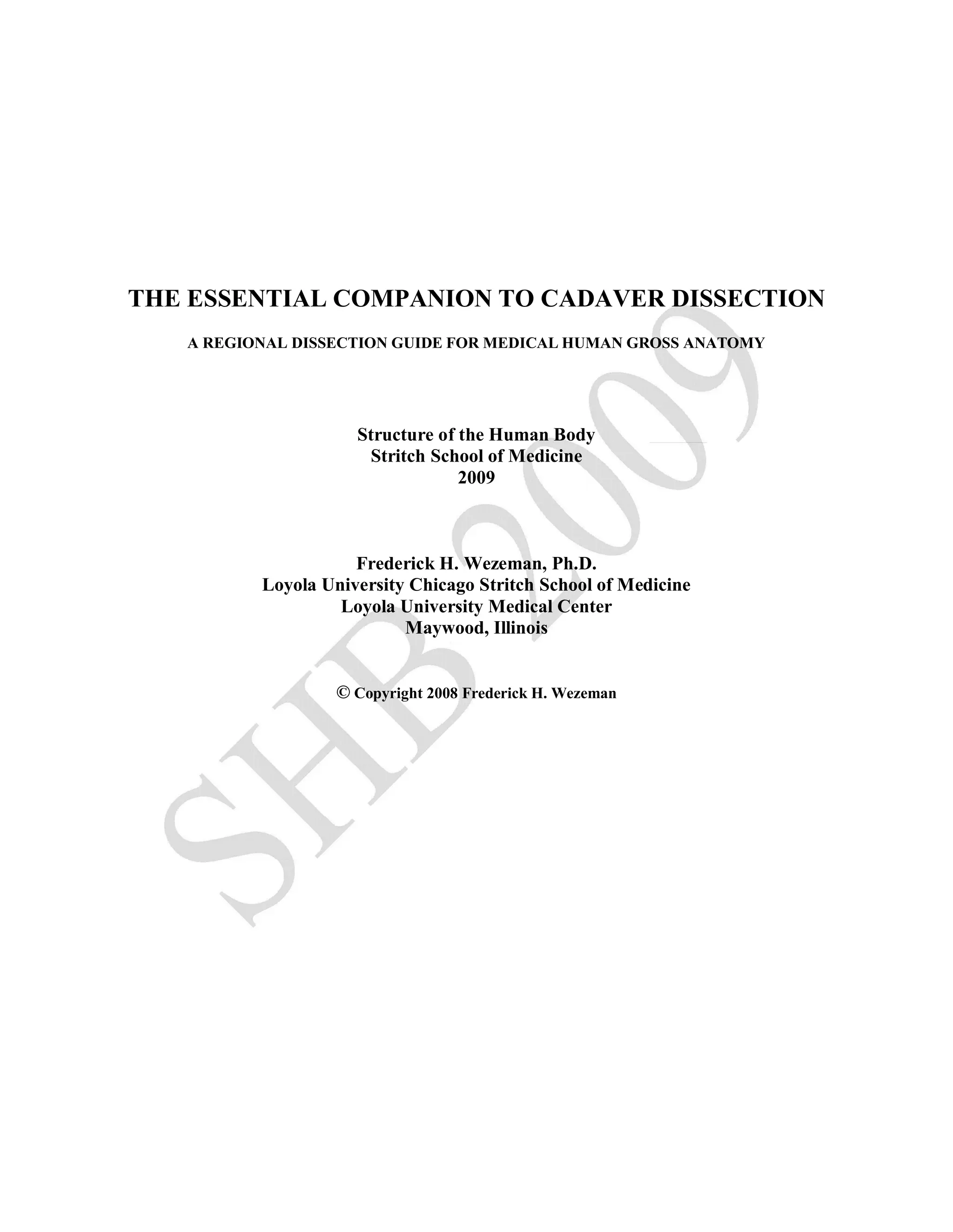 Anatomy Dissection guide | PDF