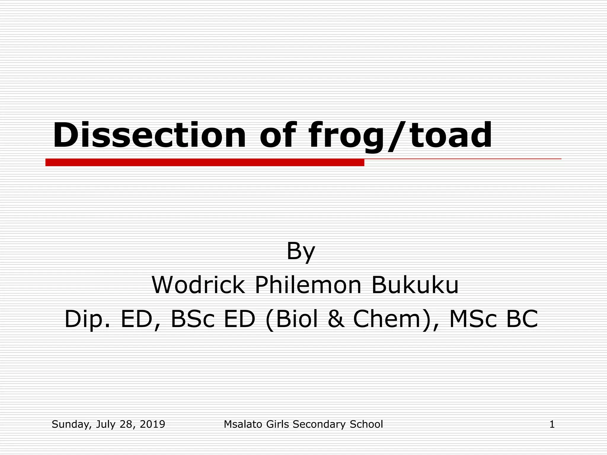 Dissection of frog toad _updated notes | PPTX