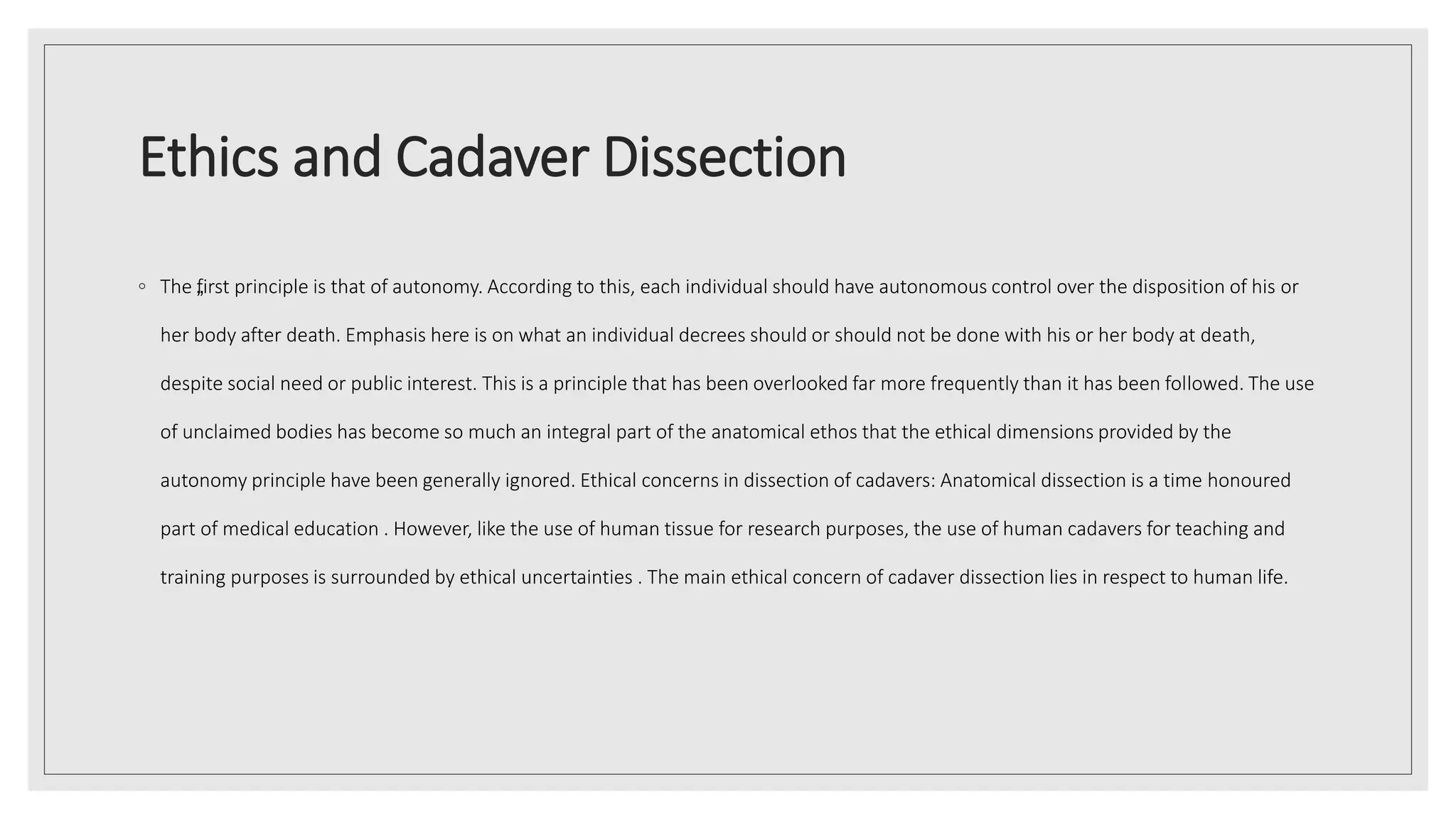Dissection on dead bodies.pptx presentation | PPTX