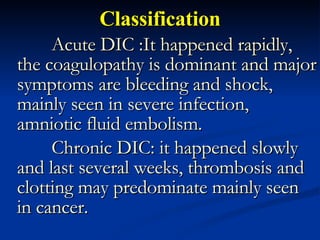 Disseminated Intravascular Coagulation | PPT