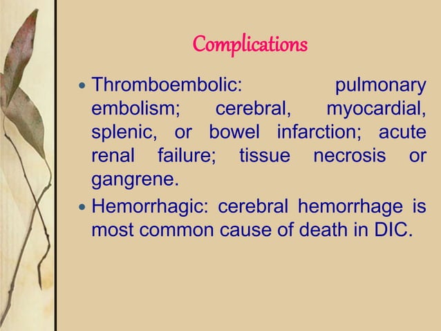 Disseminated intravascular coagulation | PPT