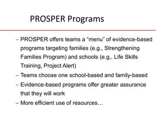 PROSPER: A model of delivery for evidence-based programming | PDF