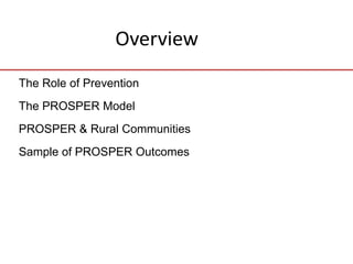 PROSPER: A model of delivery for evidence-based programming | PDF