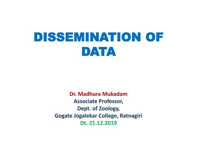 Dissemination of data.pptx | Science