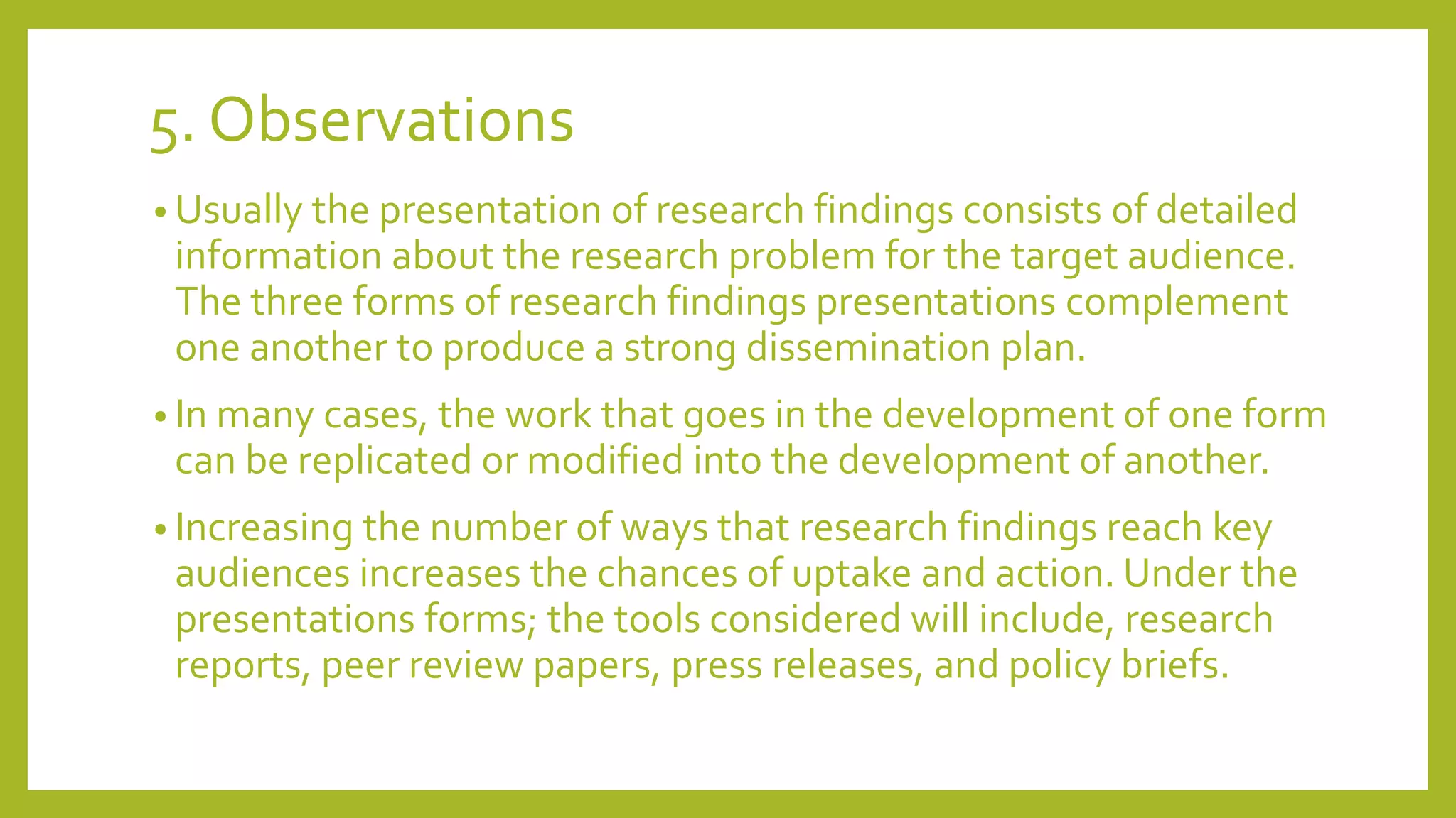 Dissemination of research findings | PPTX