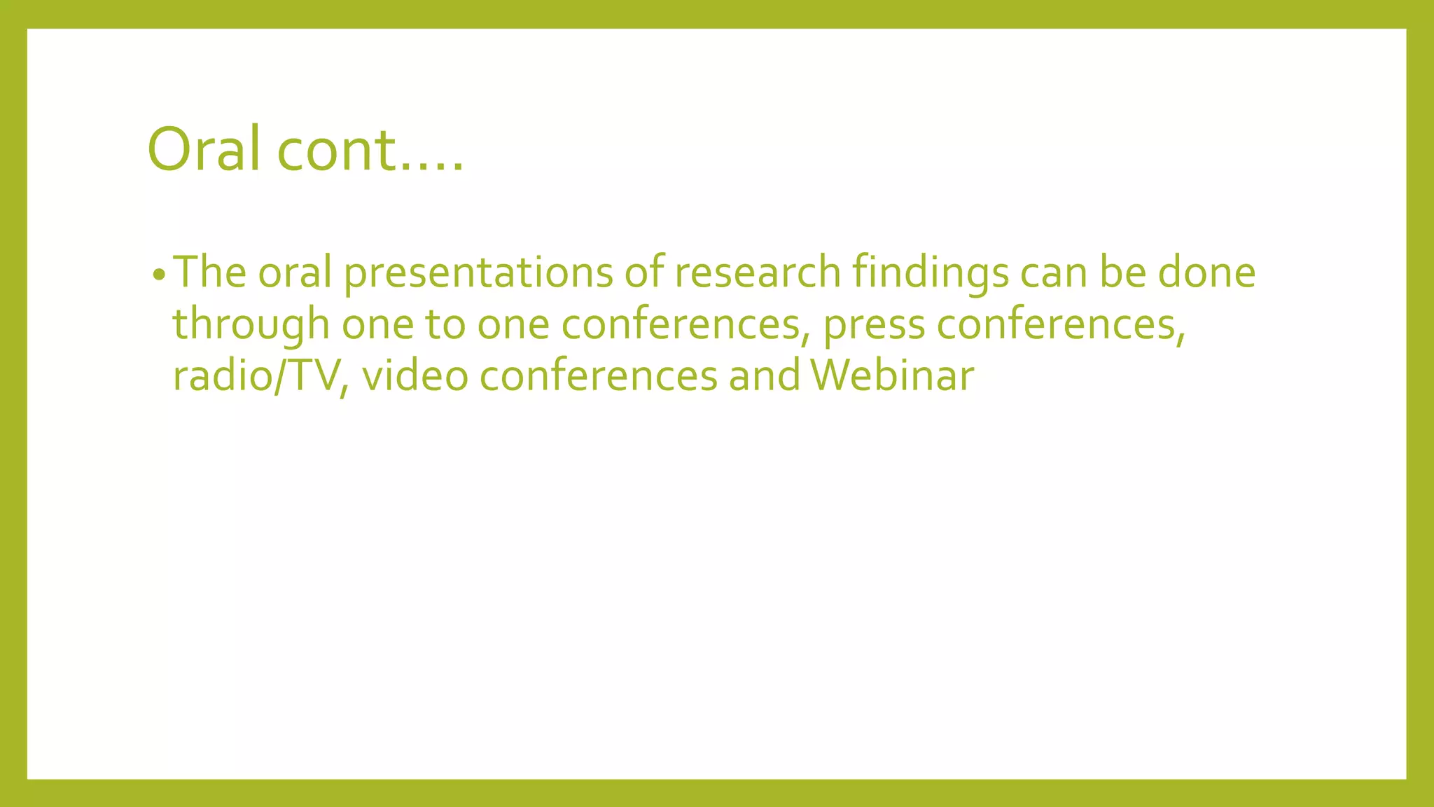 Dissemination of research findings | PPTX