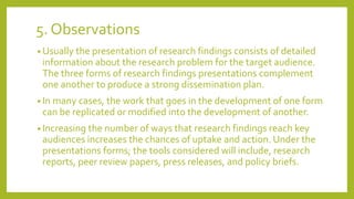 Dissemination of research findings | PPTX