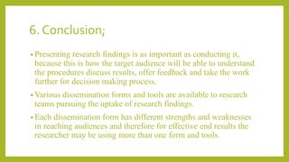 Dissemination of research findings | PPTX