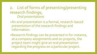 Dissemination of research findings | PPTX
