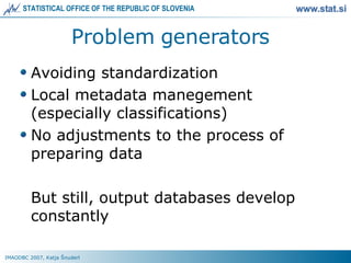 Dissemination: Output Databases | PPT | Databases | Computer Software and Applications