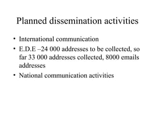 Dissemination plan presentation | PPT