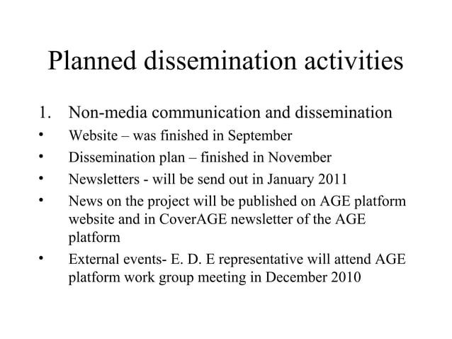 Dissemination plan presentation | PPT