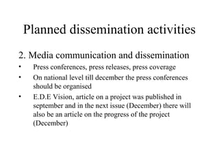 Dissemination plan presentation | PPT