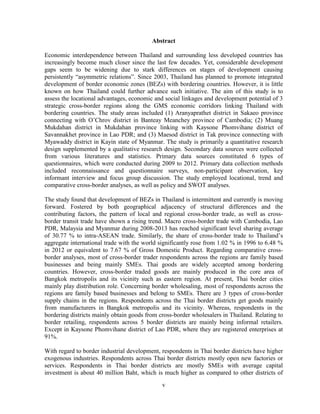 Border Economic Zones and Development Dynamics in Thailand: A ...