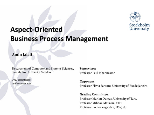 Aspect-Oriented Business Process Management | PPT
