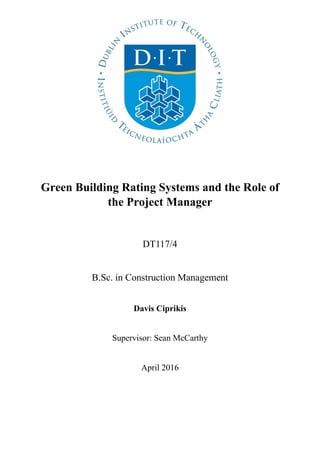 Green Building Rating Systems and the Role of the Project Manager | PDF
