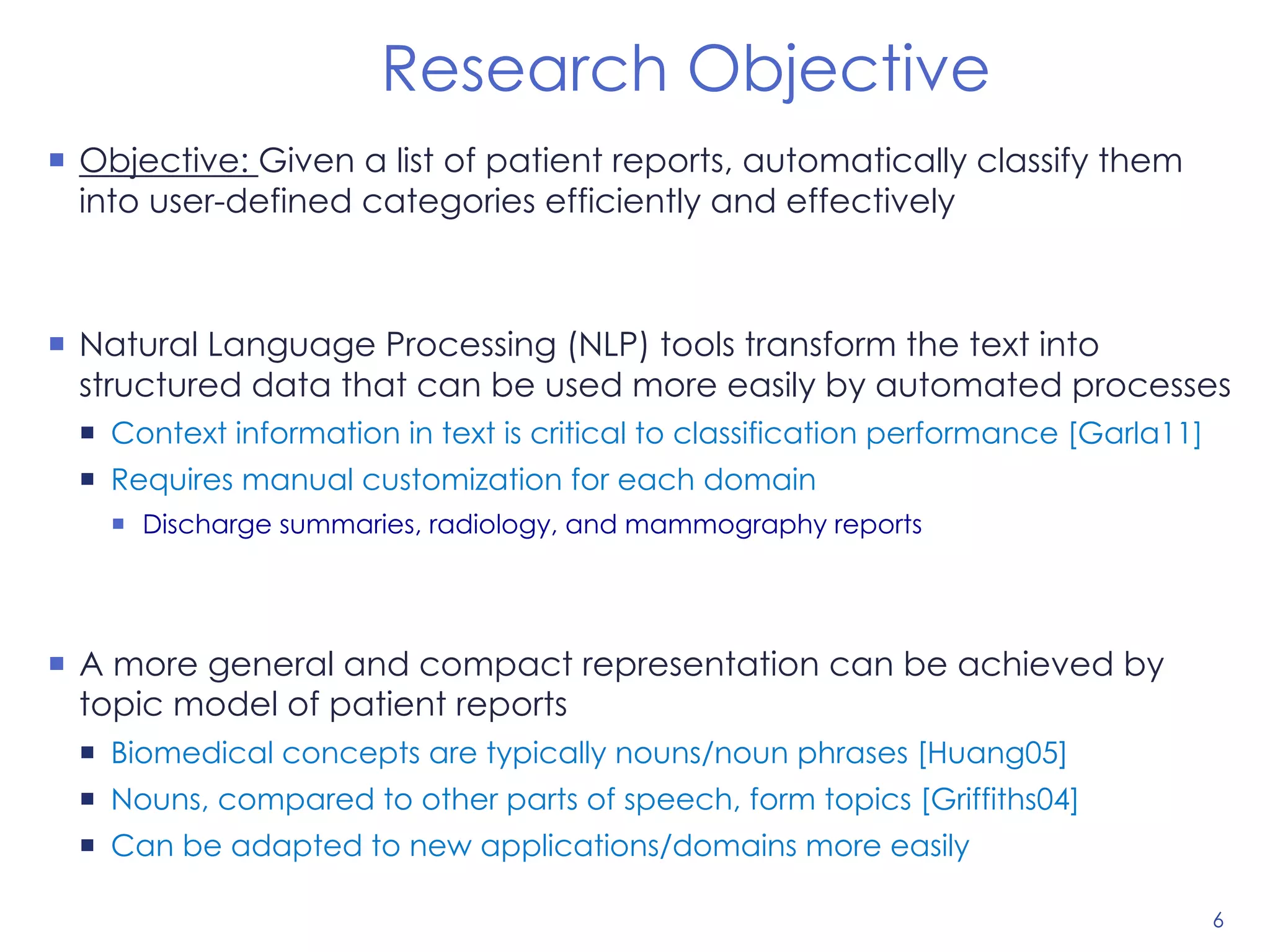 Effective Classification of Clinical Reports: Natural Language Processing-Based and Topic ...