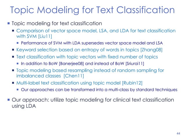 Effective Classification of Clinical Reports: Natural Language Processing-Based and Topic ...