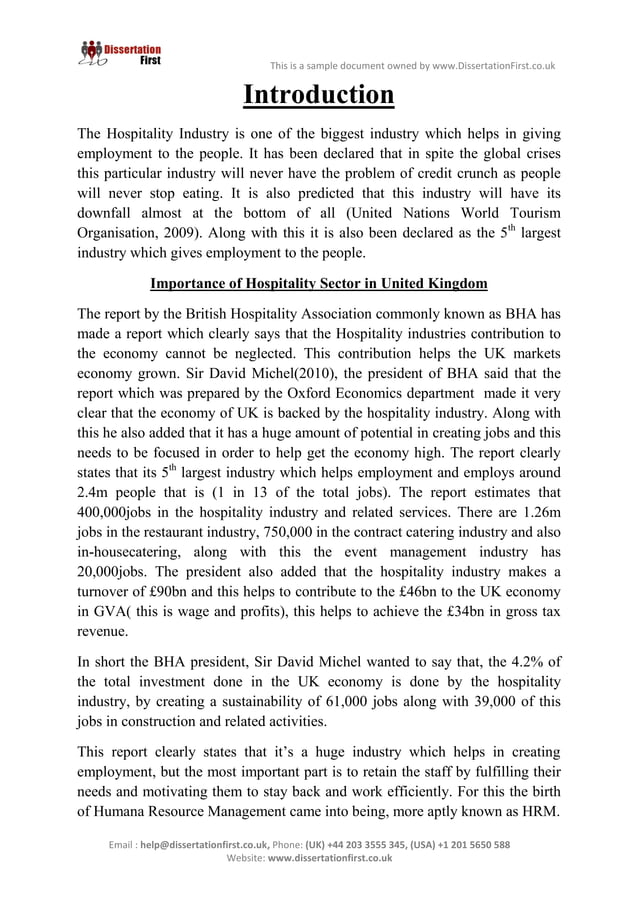 Dissertation Importance of Motivation and Retention for London ...