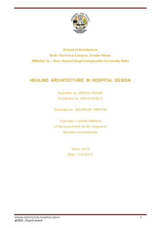 HEALING ARCHITECTURE FOR HOSPITAL | DOCX