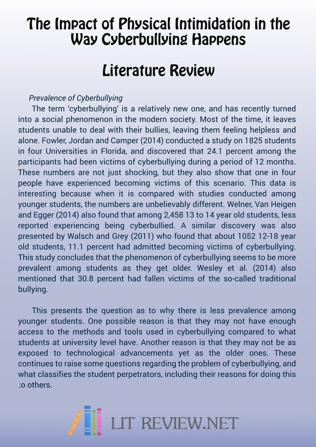 Dissertation Literature Review Sample | PDF