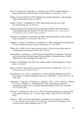 Dissertation Night work - Altered sleep - wake Cycles and the Circadian ...