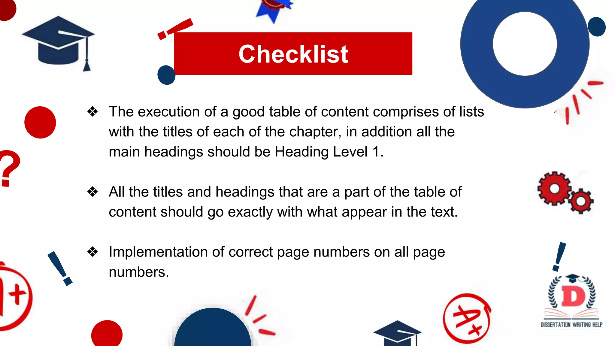 Dissertation structure table of contents | Dissertation writing help | PPT