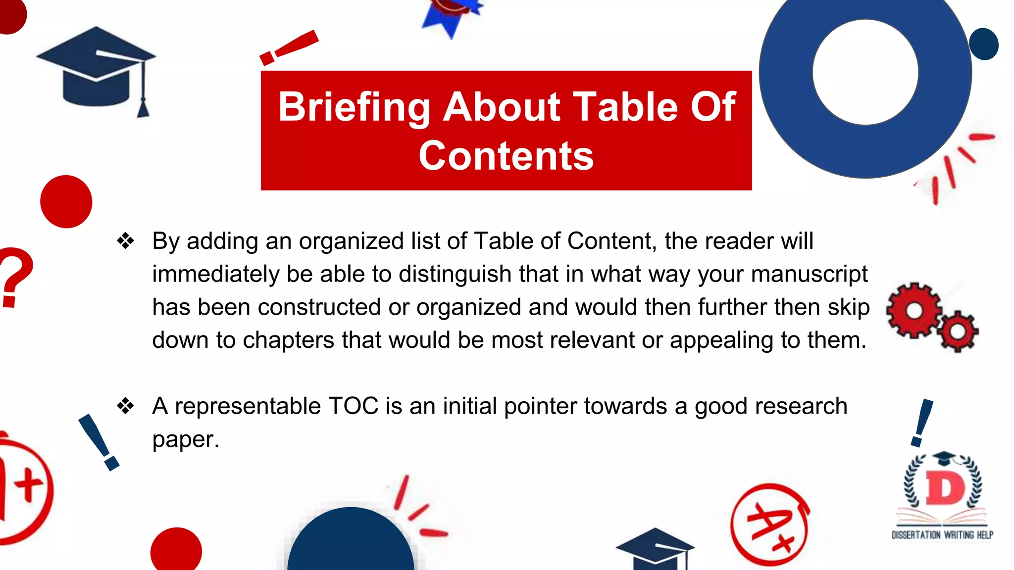 Dissertation structure table of contents | Dissertation writing help | PPT