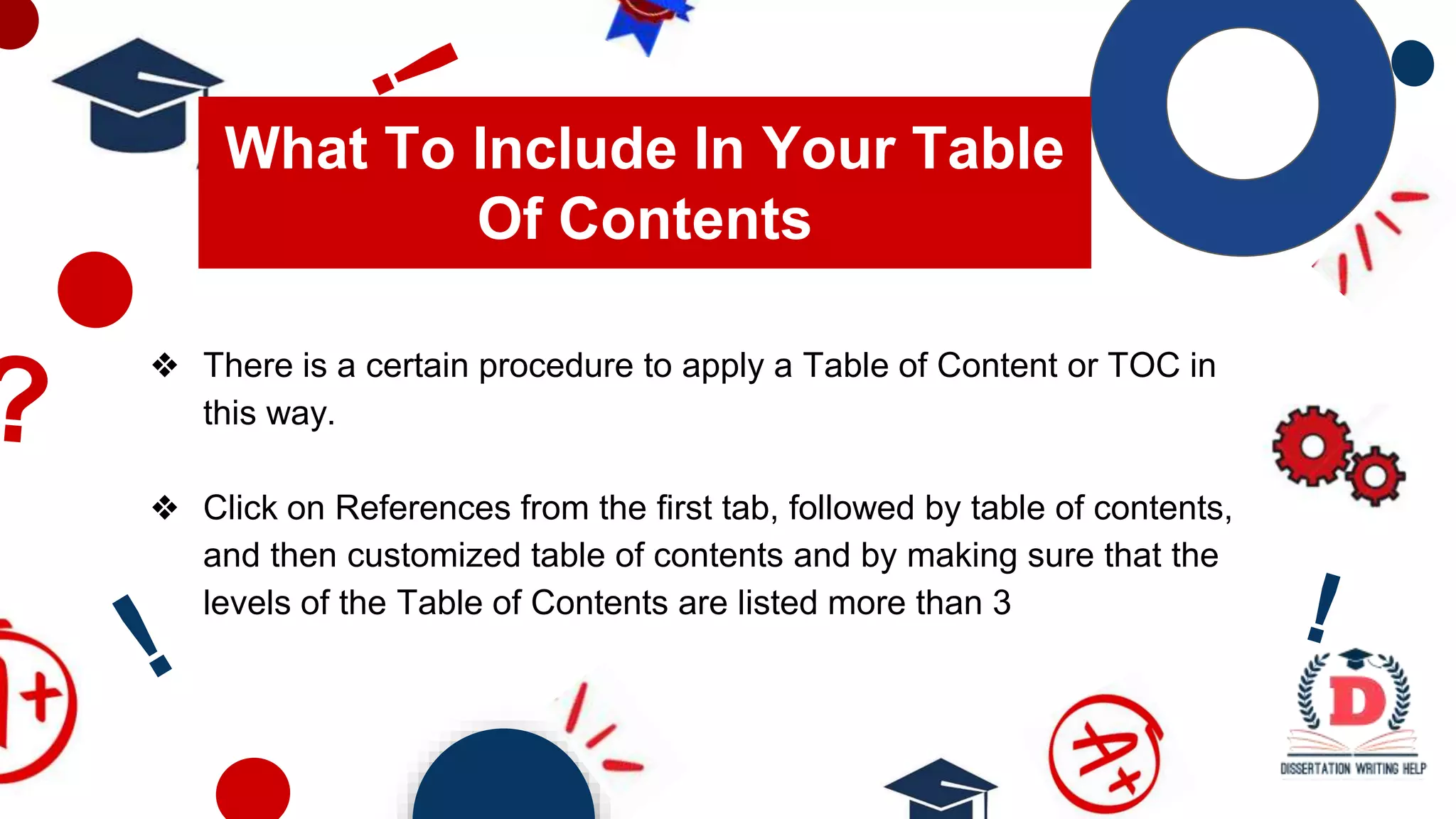 Dissertation structure table of contents | Dissertation writing help | PPT