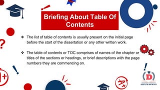 Dissertation structure table of contents | Dissertation writing help | PPT